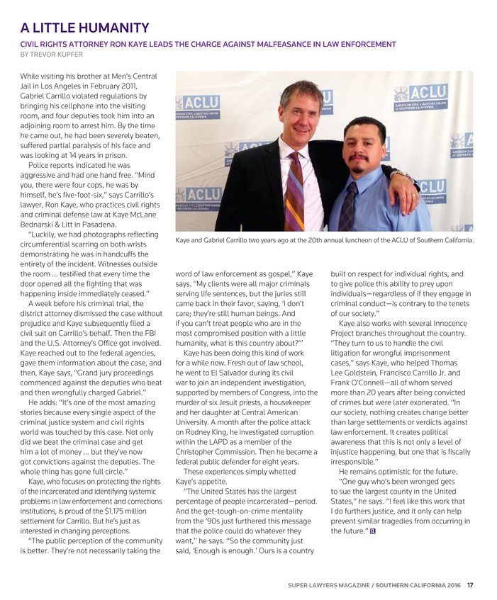 KMBL Attorney Ronald Kaye Profiled in Super Lawyers Magazine | McLane ...